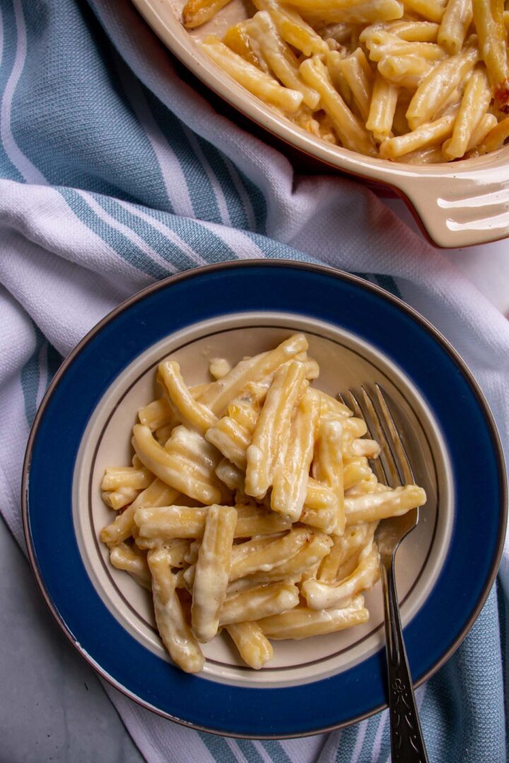 Baked Pasta Bianca with Five Cheeses - Mission Food Adventure