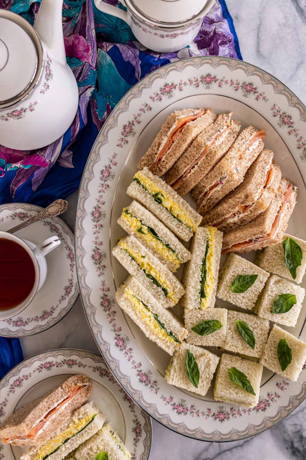 Afternoon Tea Sandwiches (Cucumber, Egg and Cress, Smoked Salmon ...