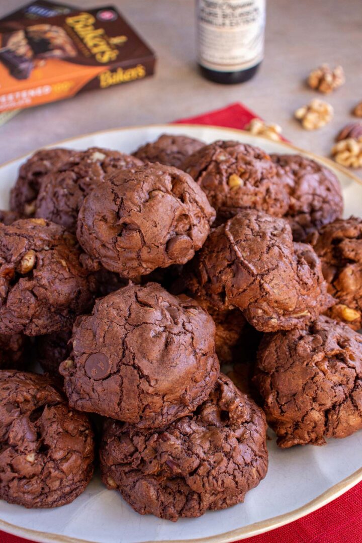 Chocolate Chubbies (Chunky Brownie Cookies) - Mission Food Adventure
