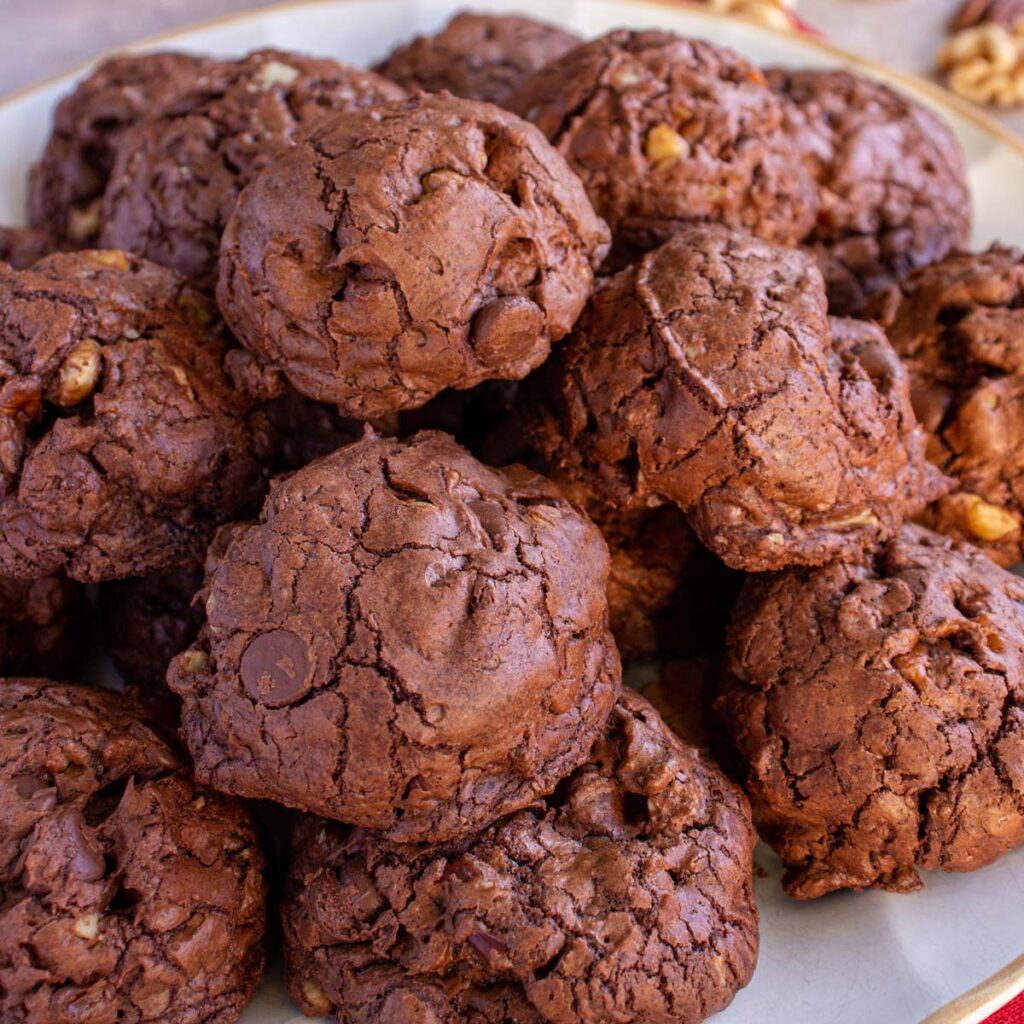 Chocolate Chubbies (Chunky Brownie Cookies) - Mission Food Adventure