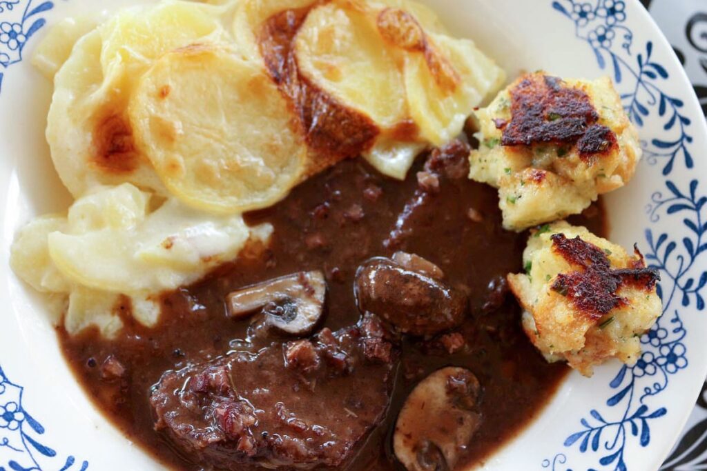 Beef Bourguignon (Burgundy Beef Stew) + Baguette Dumplings - Mission ...