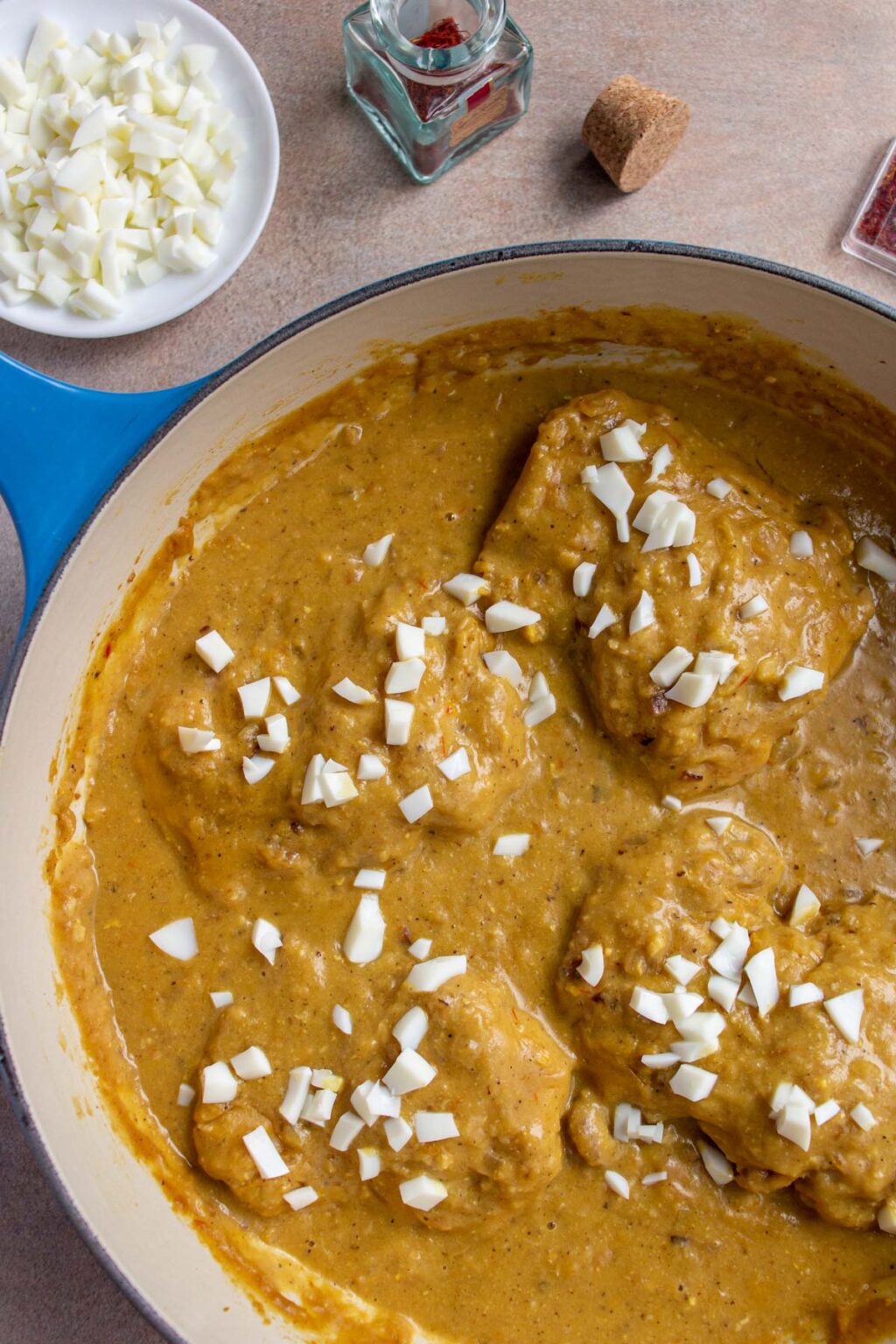 Pollo en Pepitoria (Chicken Braised in Saffron, Almond, and Egg Yolk ...