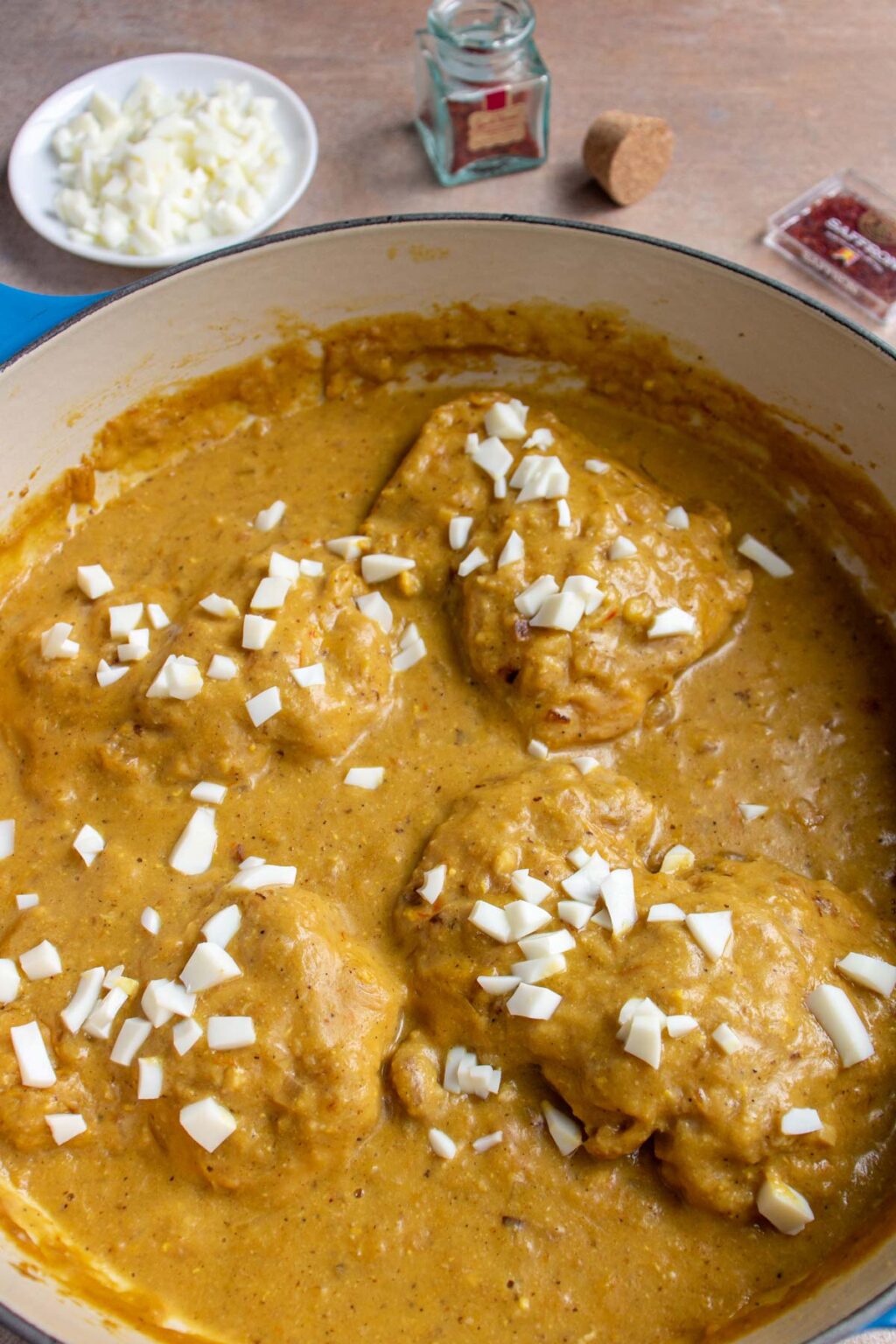 Pollo en Pepitoria (Chicken Braised in Saffron, Almond, and Egg Yolk ...