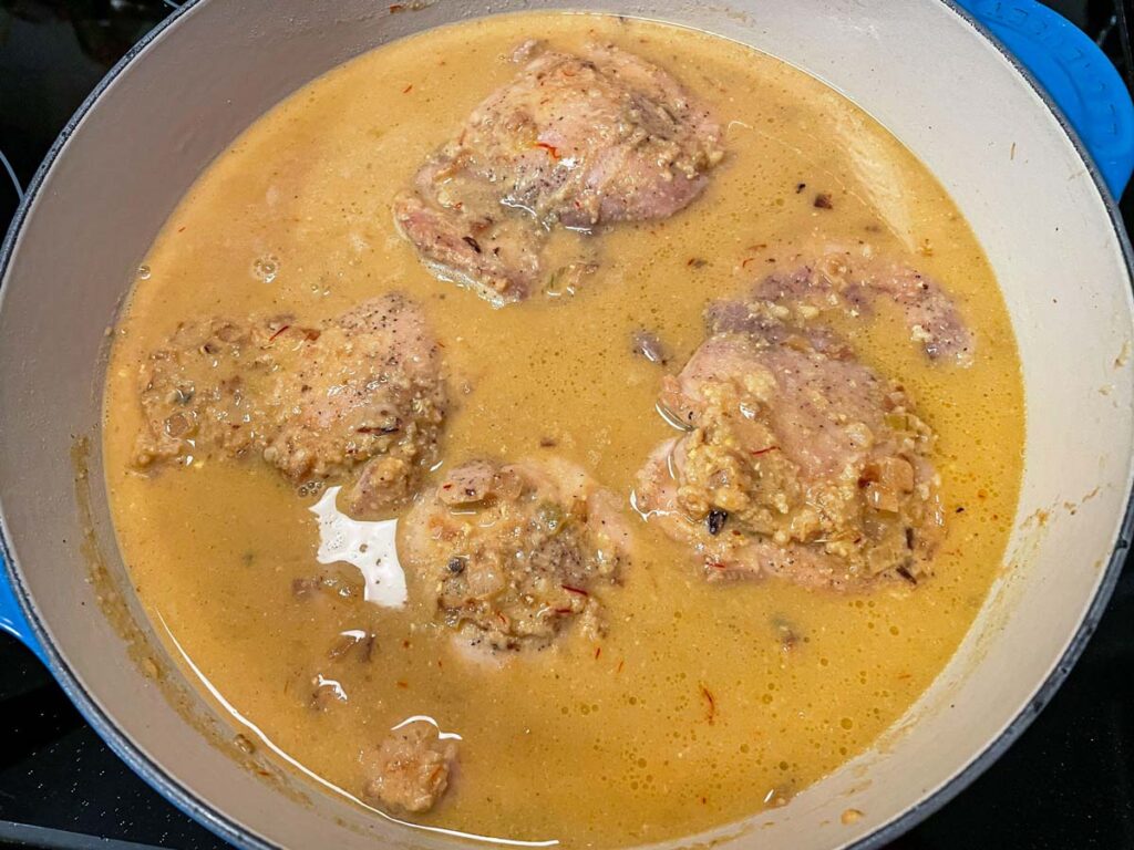 Pollo en Pepitoria (Chicken Braised in Saffron, Almond, and Egg Yolk ...