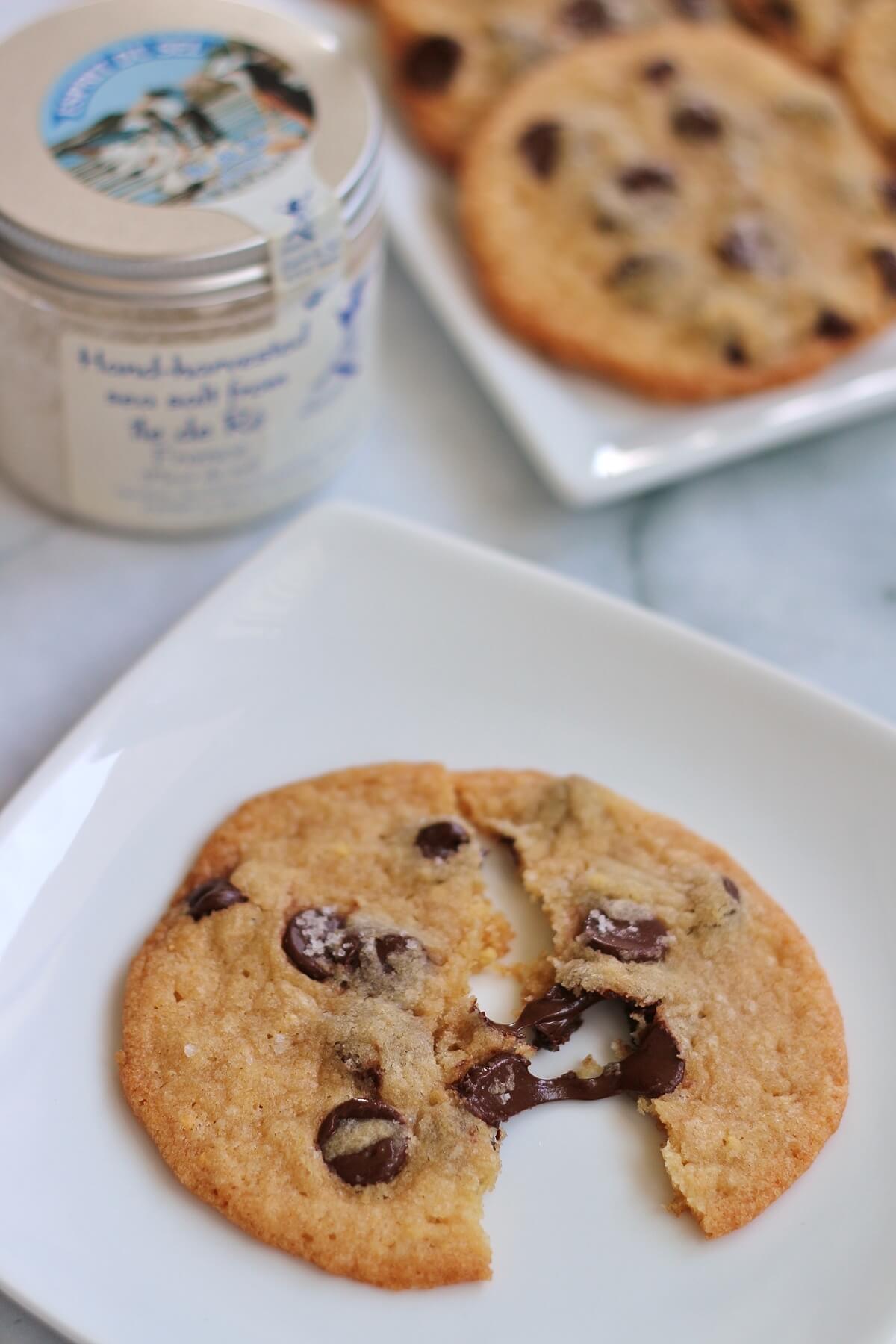 Salted Chocolate Chip Cookies - Mission Food Adventure