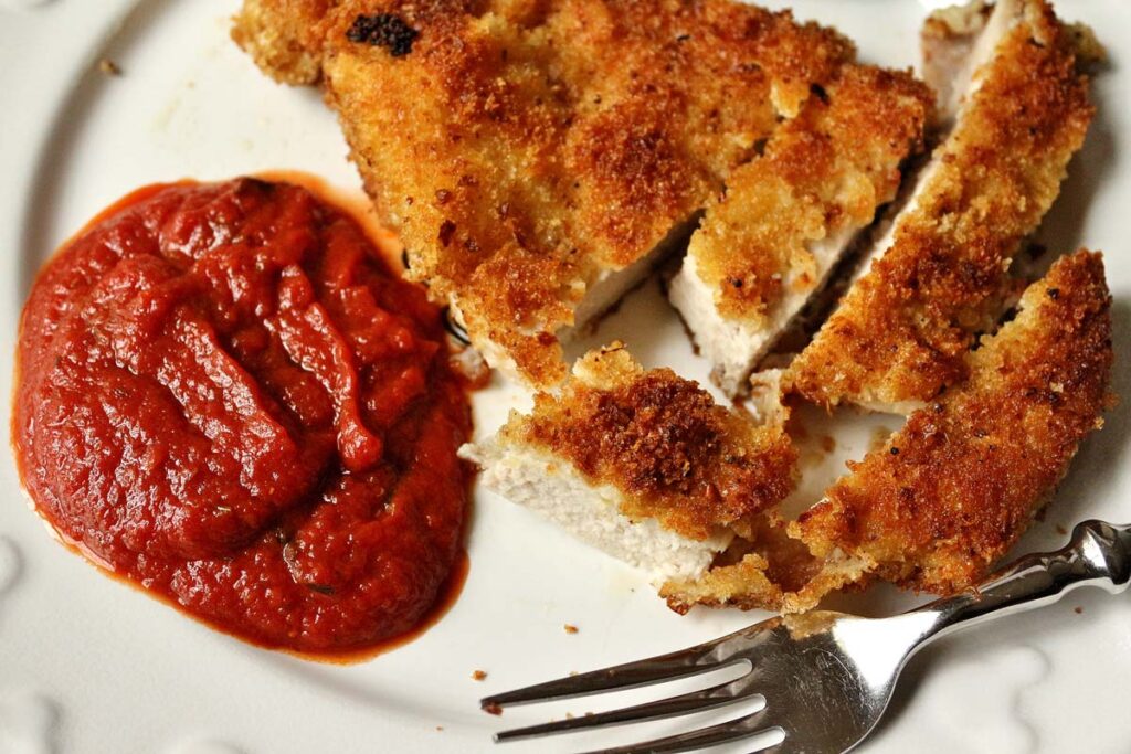 Milanese Pork with Tomato-Balsamic Sauce - Mission Food Adventure