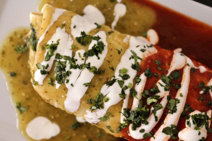 Chicken Burritos Mojados (Mexican Flag Wet Burritos) - Mission Food ...