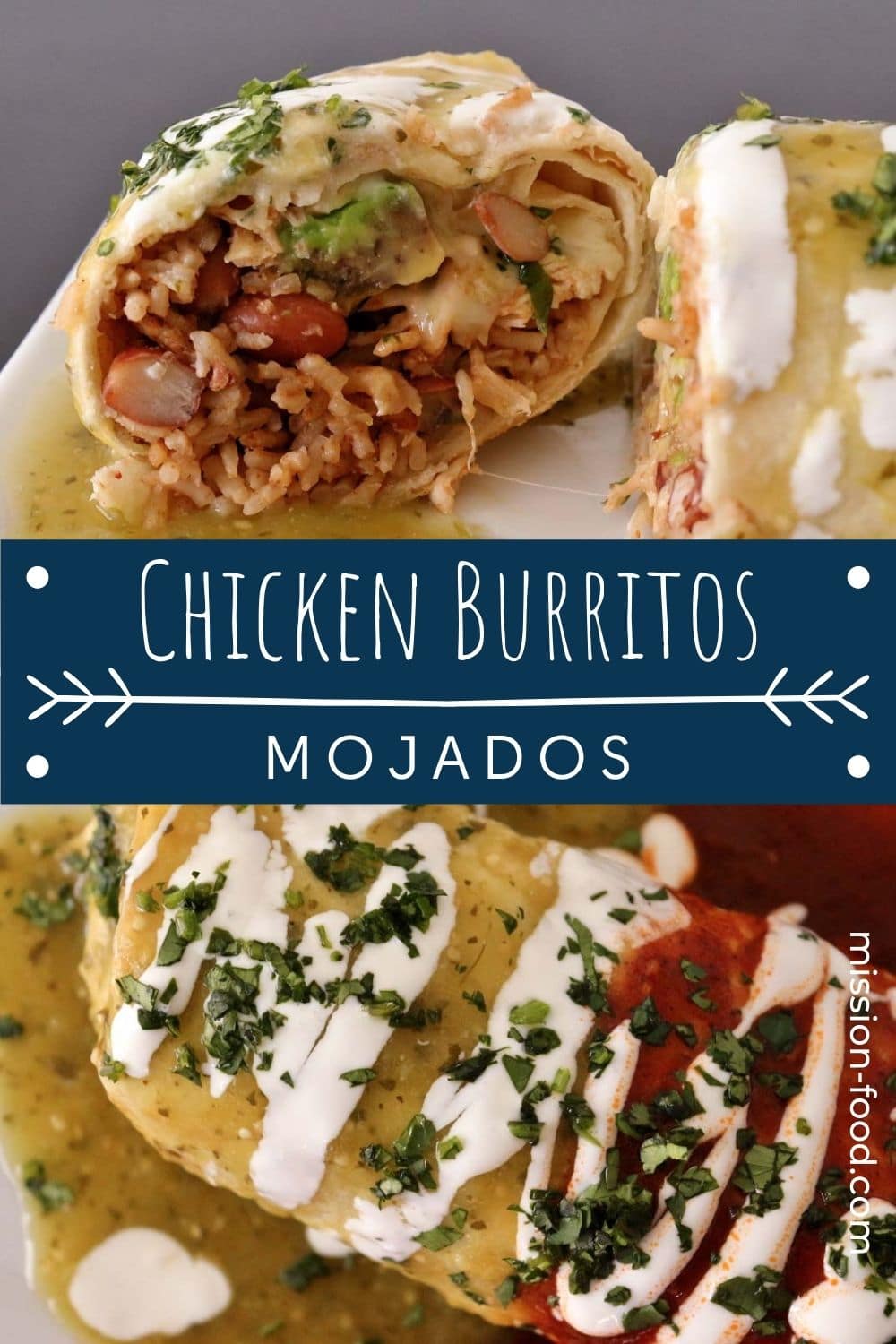 Chicken Burritos Mojados (Mexican Flag Wet Burritos) - Mission Food ...