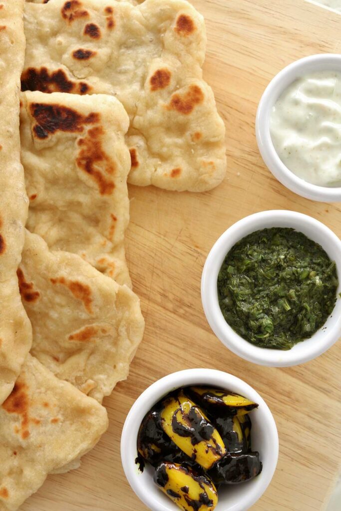 Homemade Naan & Sanaa Dipping Sauces - Mission Food Adventure