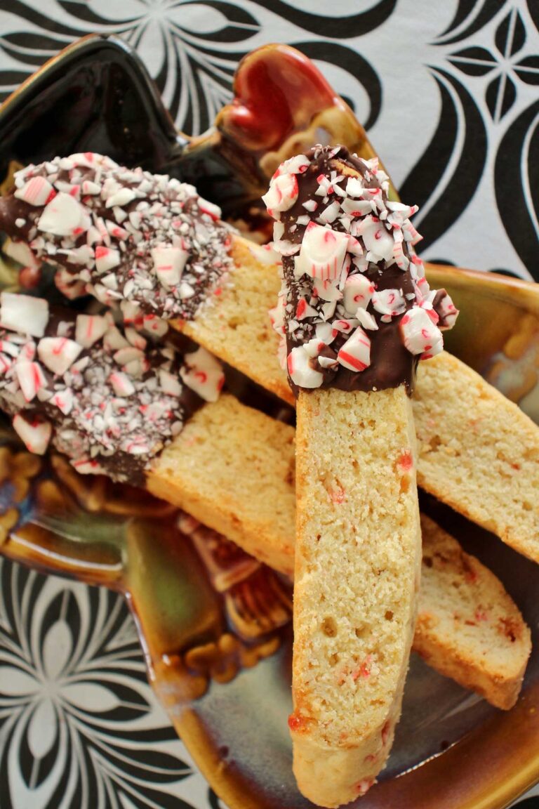 Chocolate-Dipped Peppermint Biscotti - Mission Food Adventure