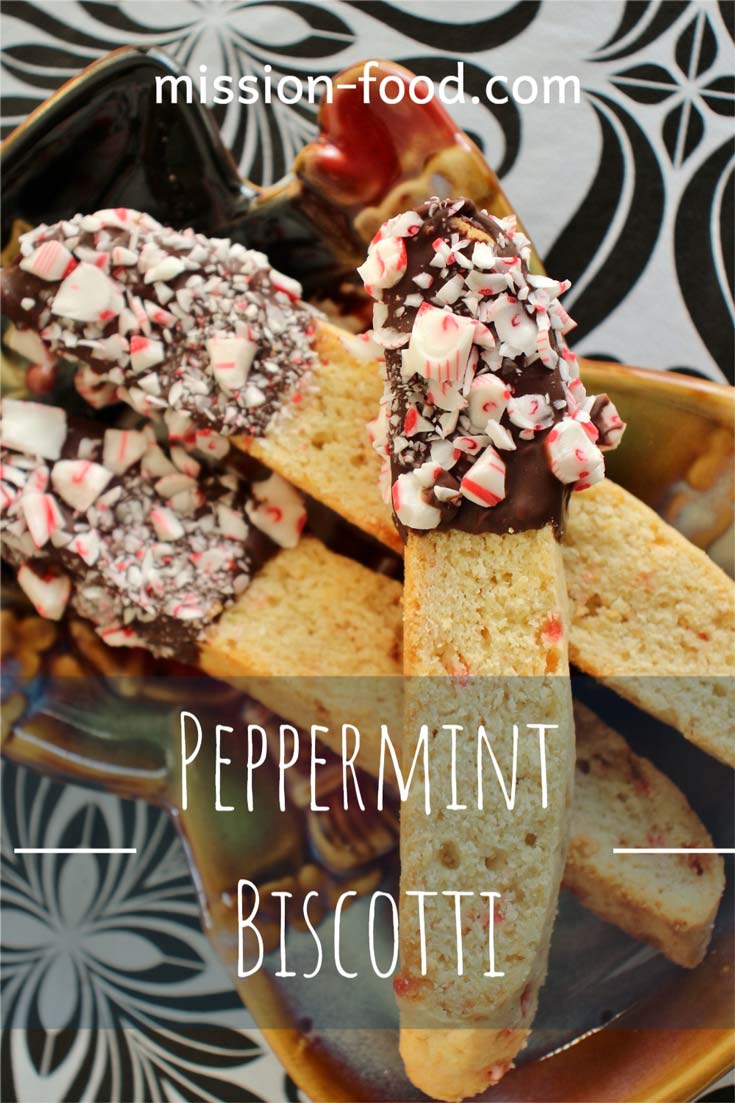 Chocolate-Dipped Peppermint Biscotti - Mission Food Adventure