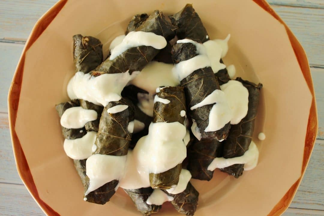 Dolma (Stuffed Grape Leaves with Meat and Rice) - Mission Food Adventure