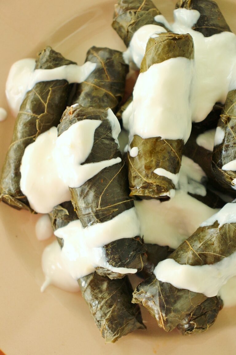 Dolma (Stuffed Grape Leaves with Meat and Rice) - Mission Food Adventure