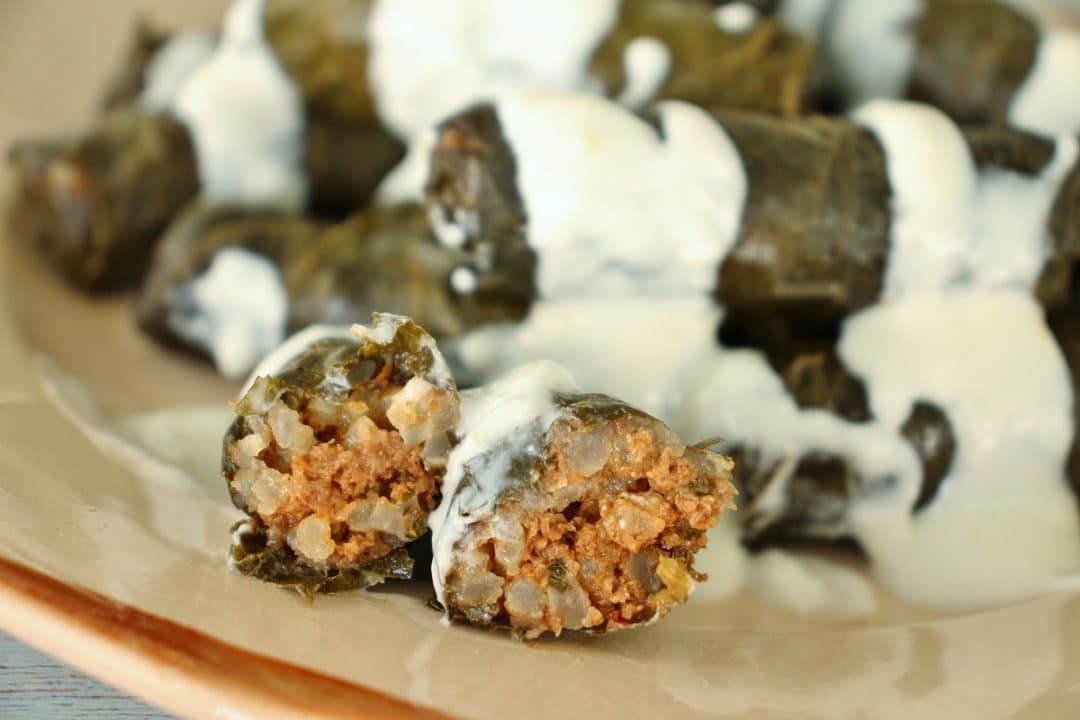 Dolma (Stuffed Grape Leaves with Meat and Rice) - Mission Food Adventure