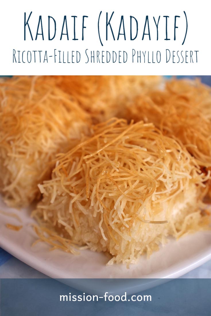 Kadaif or Kadayif (Cheese Kunafa Recipe) - Mission Food Adventure