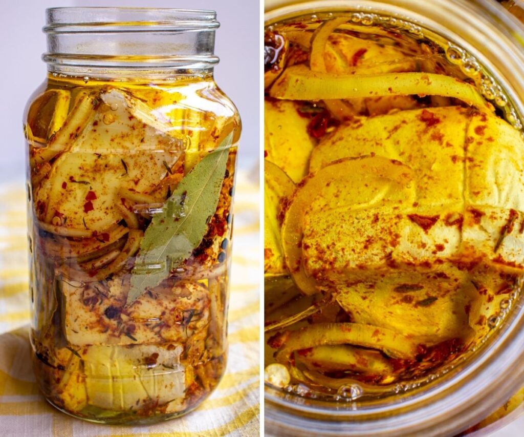 Nakládaný Hermelín (Czech Marinated Cheese) - Mission Food Adventure