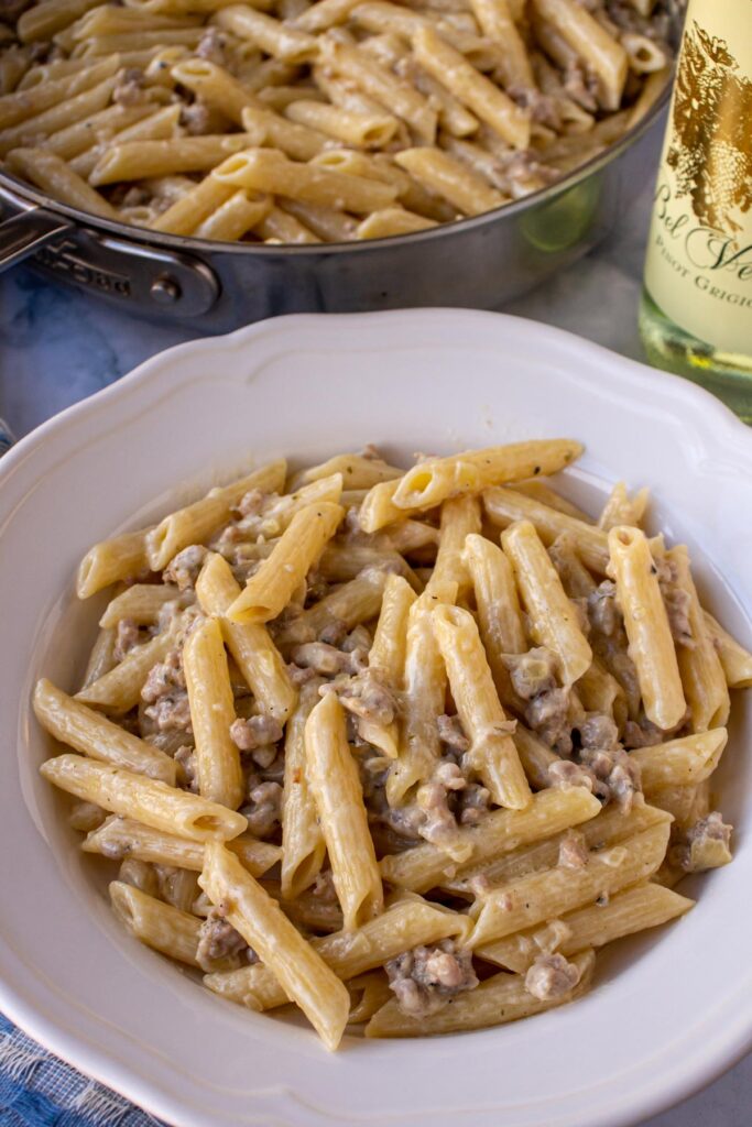 Pasta alla Norcina (Creamy Pasta with Sausage) - Mission Food Adventure