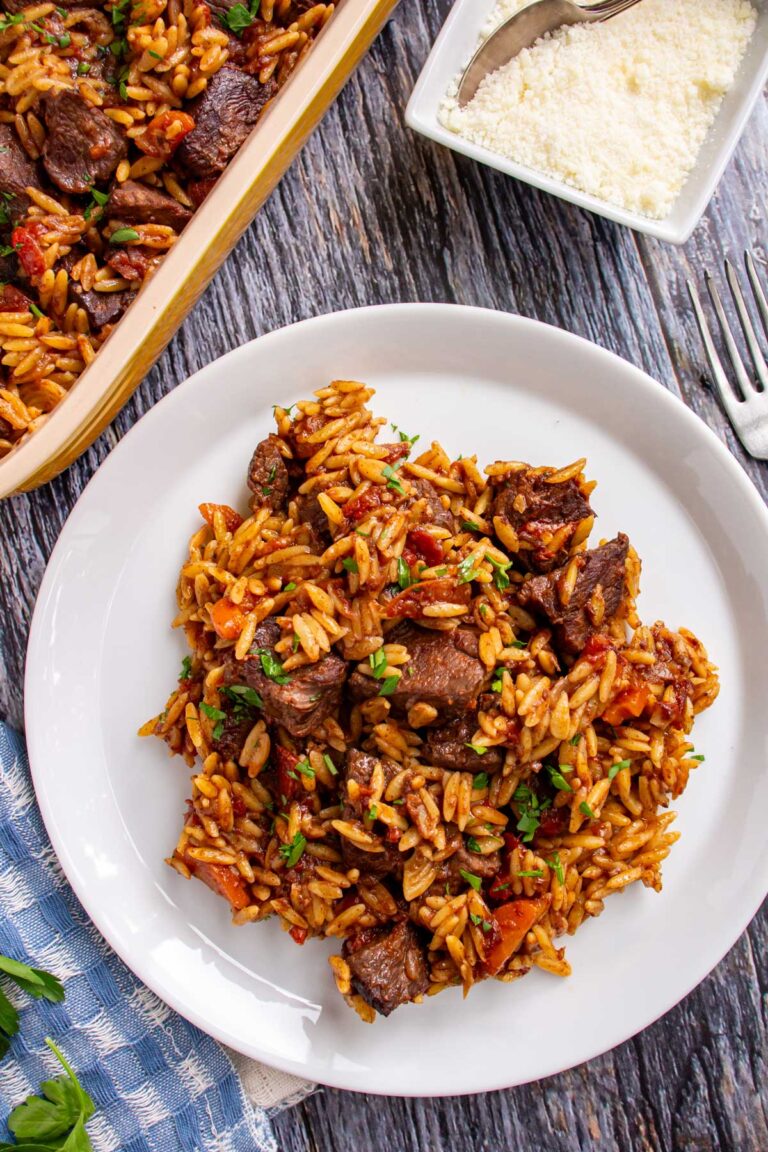 Giouvetsi / Youvetsi (Greek Beef Stew and Orzo Casserole) - Mission ...