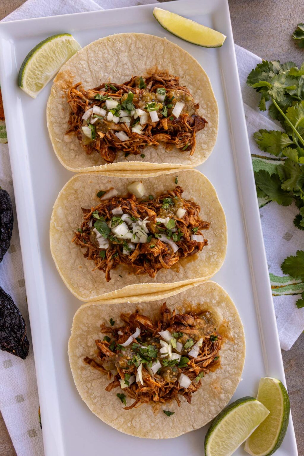 Shot-and-a-Beer Shredded Chicken Tacos - Mission Food Adventure