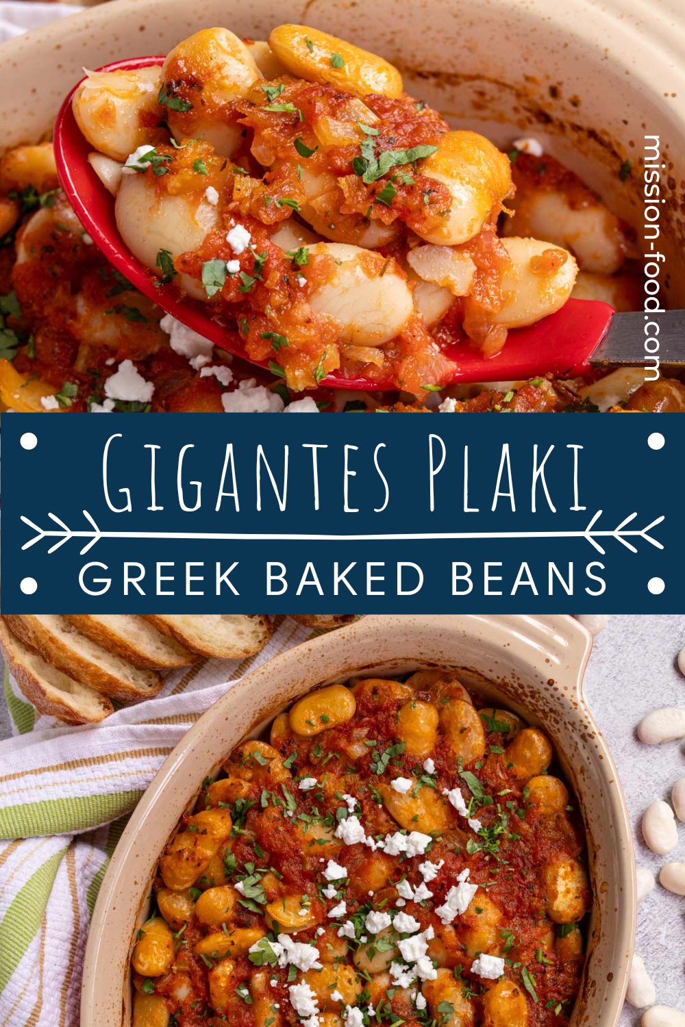 Gigantes Plaki (Greek Baked Beans) - Mission Food Adventure