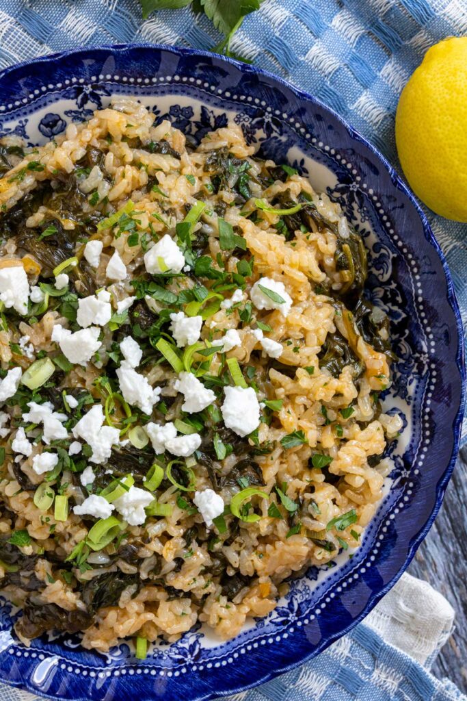 Spanakorizo (Greek Spinach Rice) - Mission Food Adventure