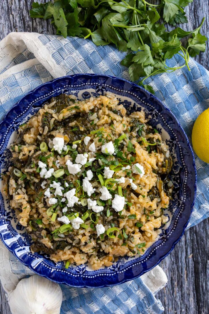 Spanakorizo (Greek Spinach Rice) - Mission Food Adventure